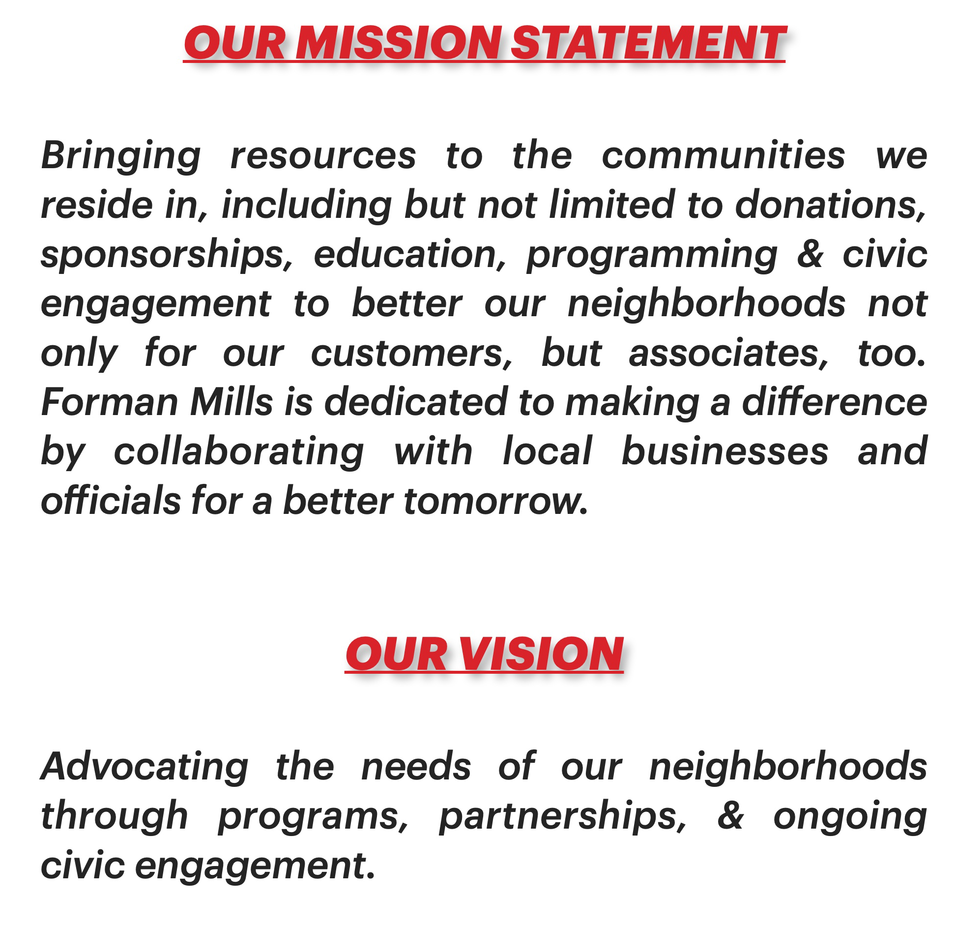 Community & Events - Forman Mills