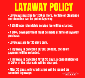 Layaway & Return Policy - Forman Mills